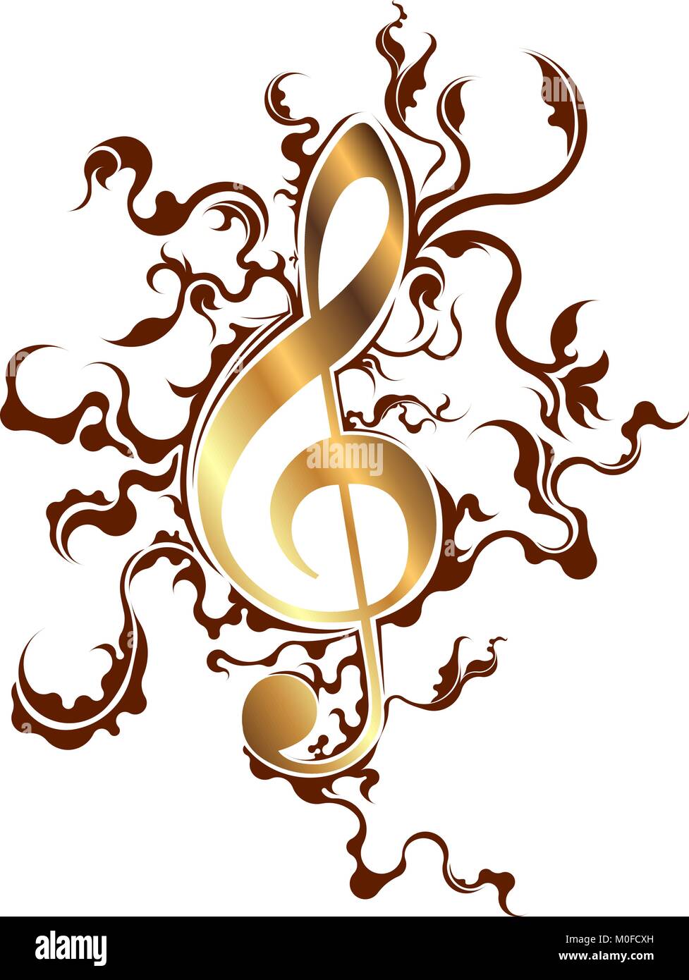 Abstract musical background with treble clef Stock Vector Image & Art ...