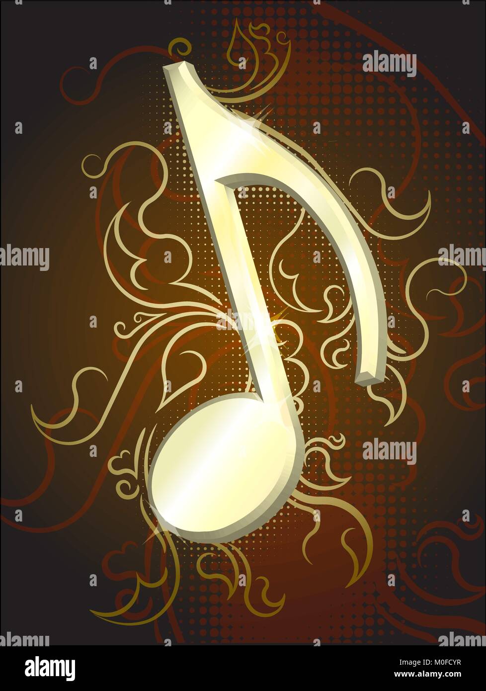 Golden music note Stock Vector Images - Alamy