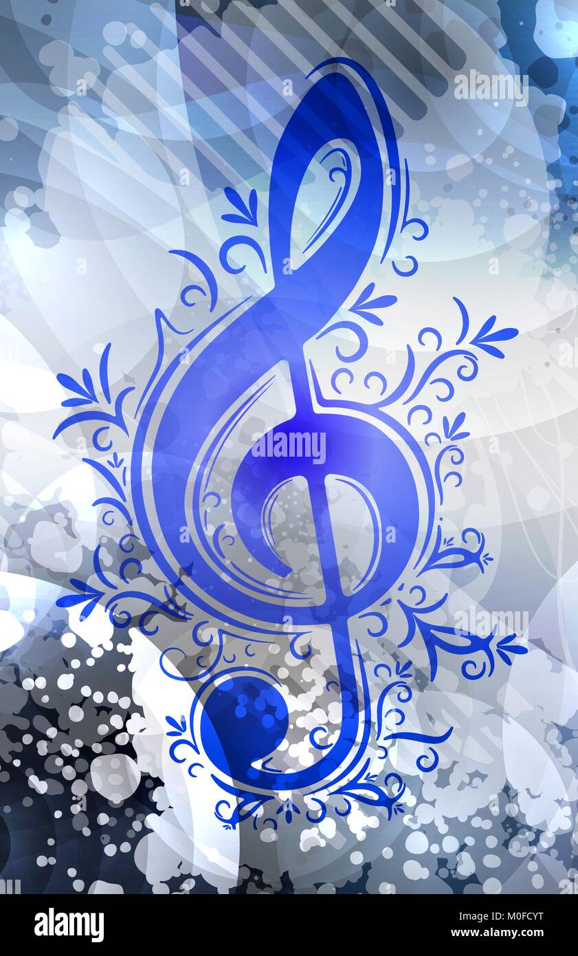 Abstract musical background with treble clef Stock Vector Image & Art ...