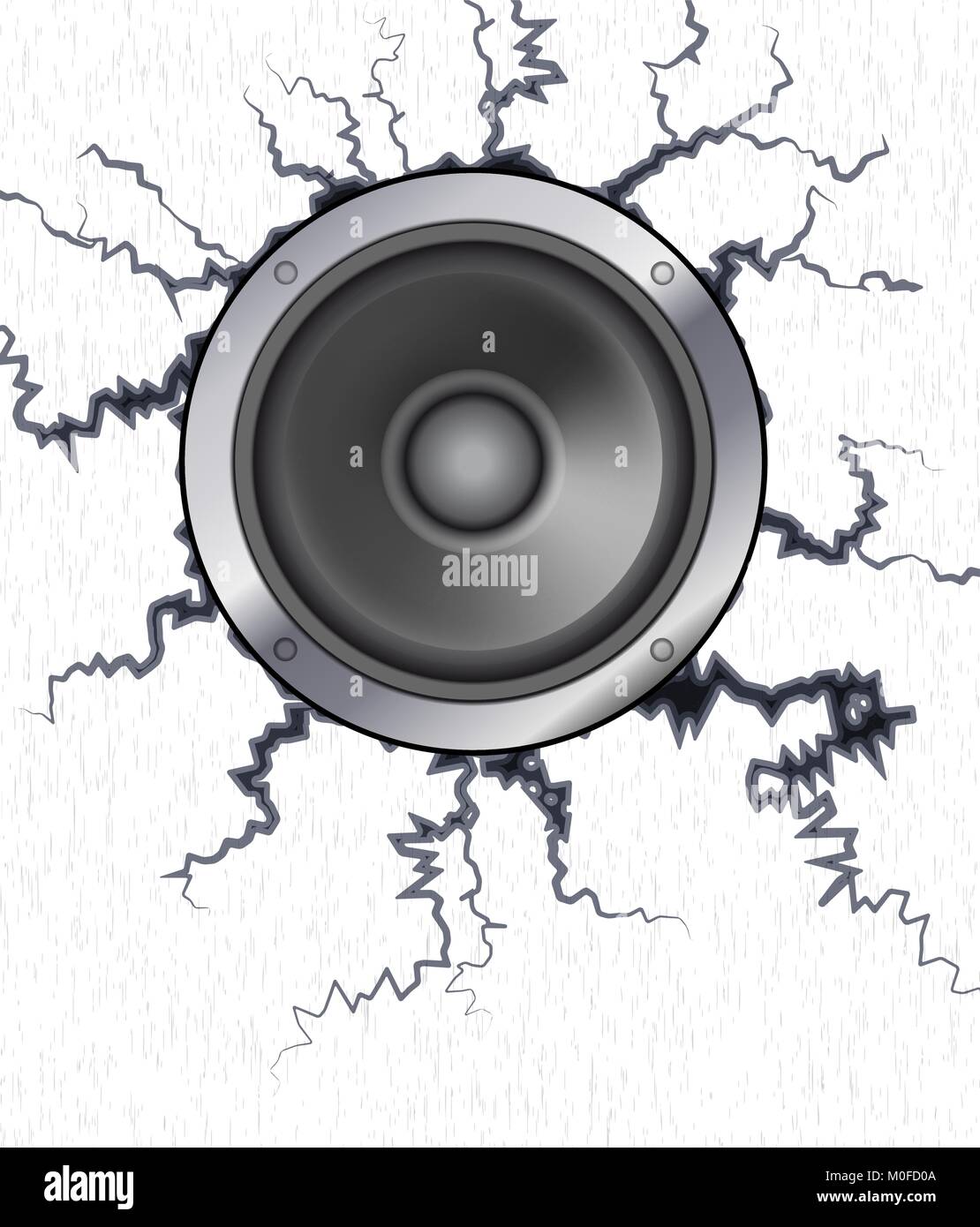 A powerful speaker in a cracked wall Stock Vector Image & Art - Alamy