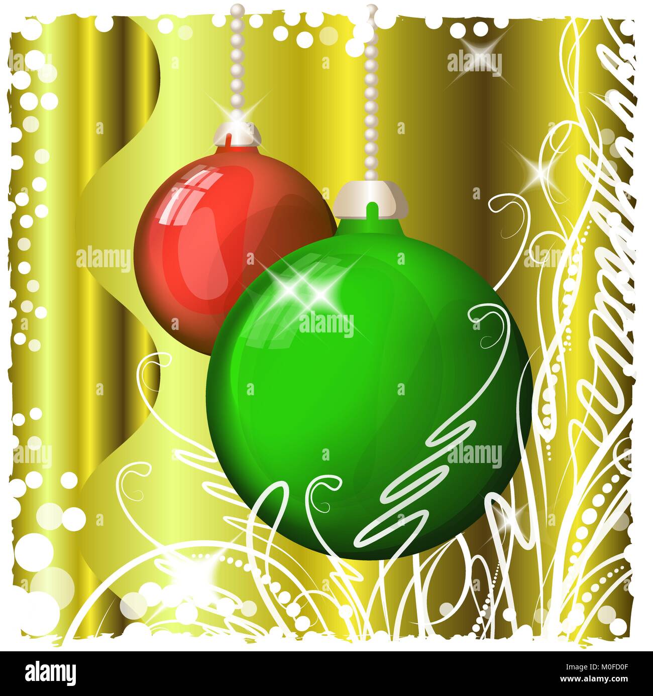 Stylish christmas background with balls and gold decors Stock Vector ...