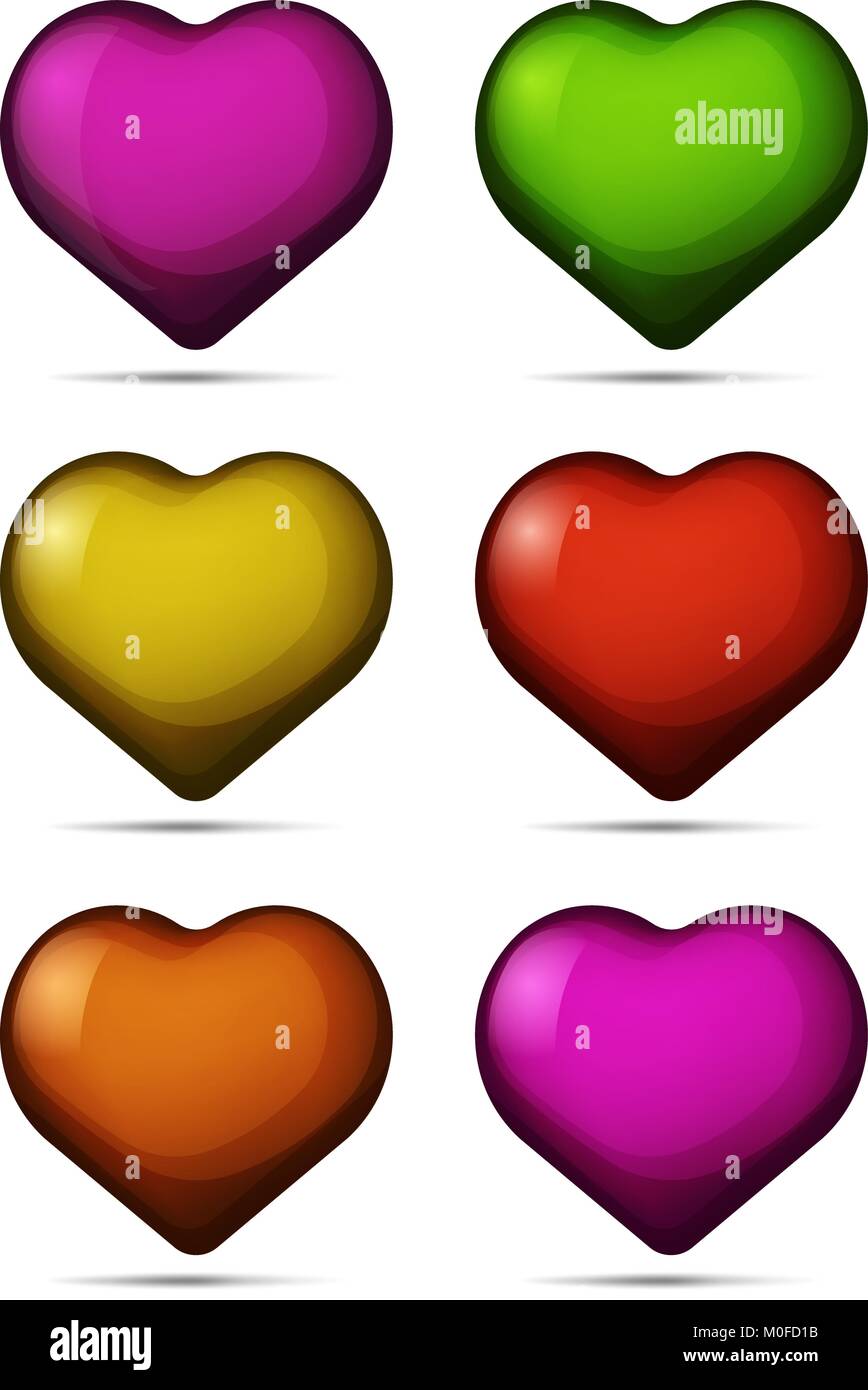 Set of colored hearts Stock Vector Image & Art - Alamy