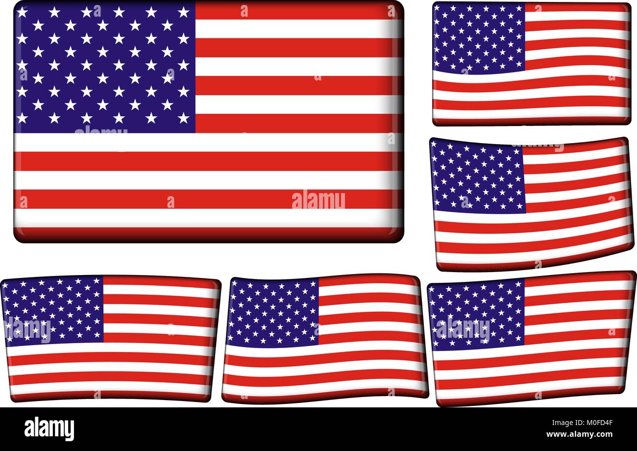 American Flag Set Stock Vector Image & Art - Alamy