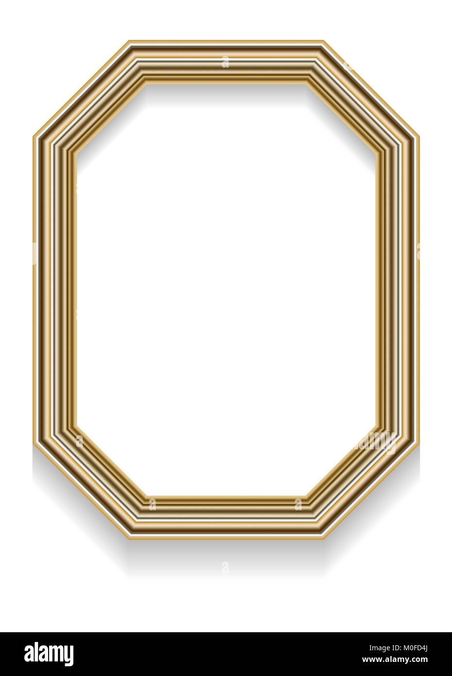 Photorealistic vector illustration of an octagonal frame with shadow ...
