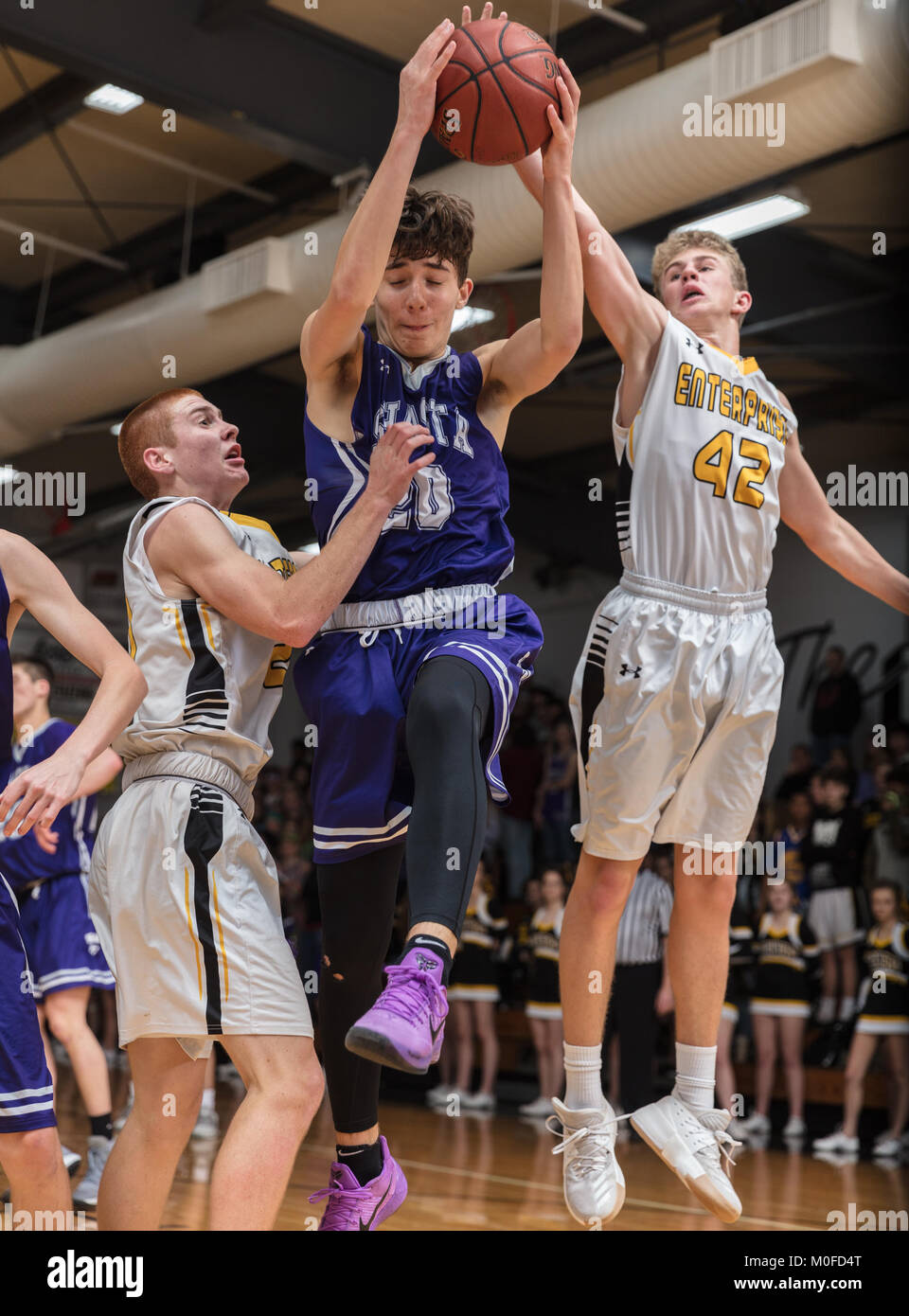 Basketball action with Shasta vs. Enterprise High School in Redding ...
