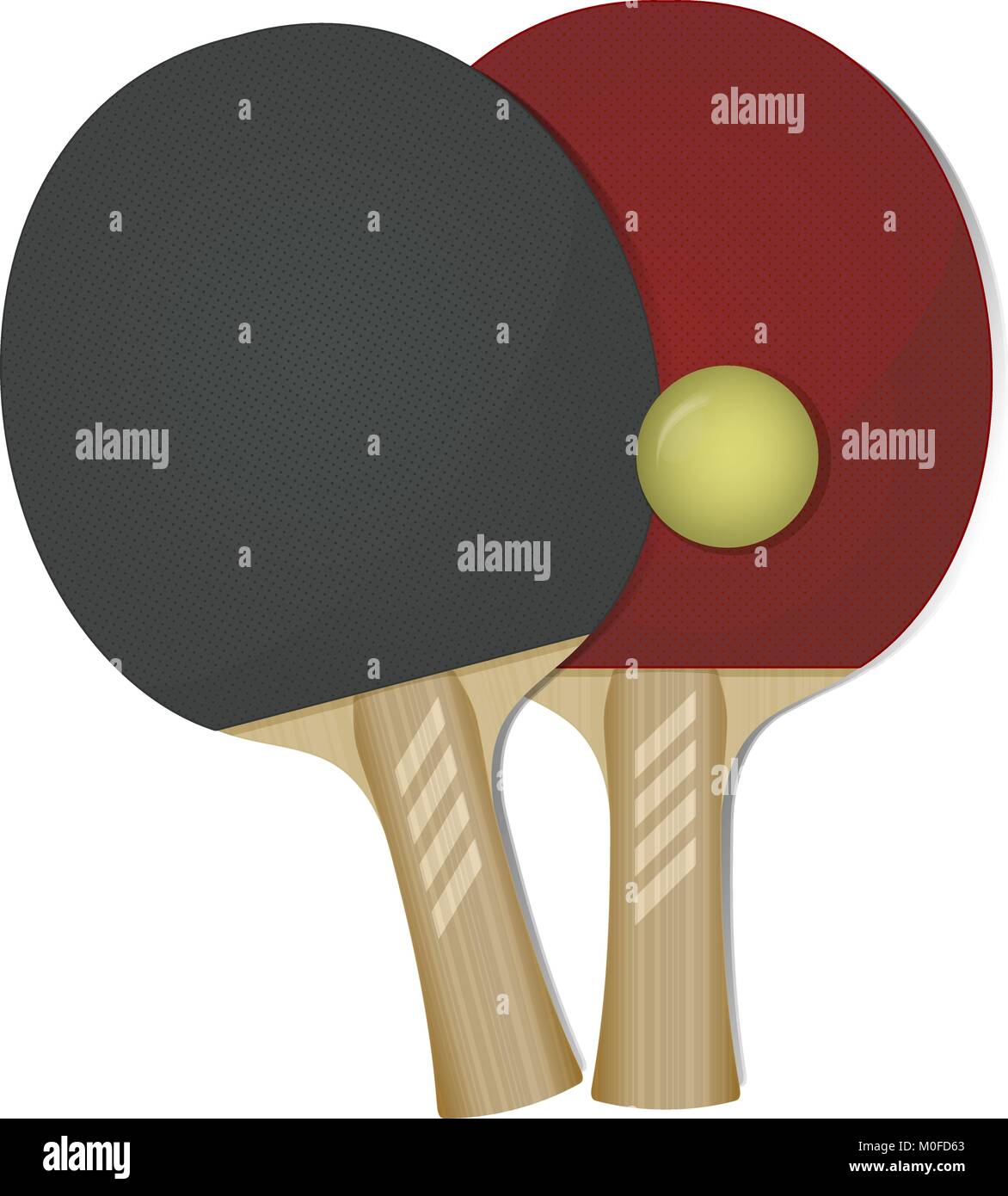 ping-pong rackets and ball, isolated, vector Stock Vector Image & Art ...