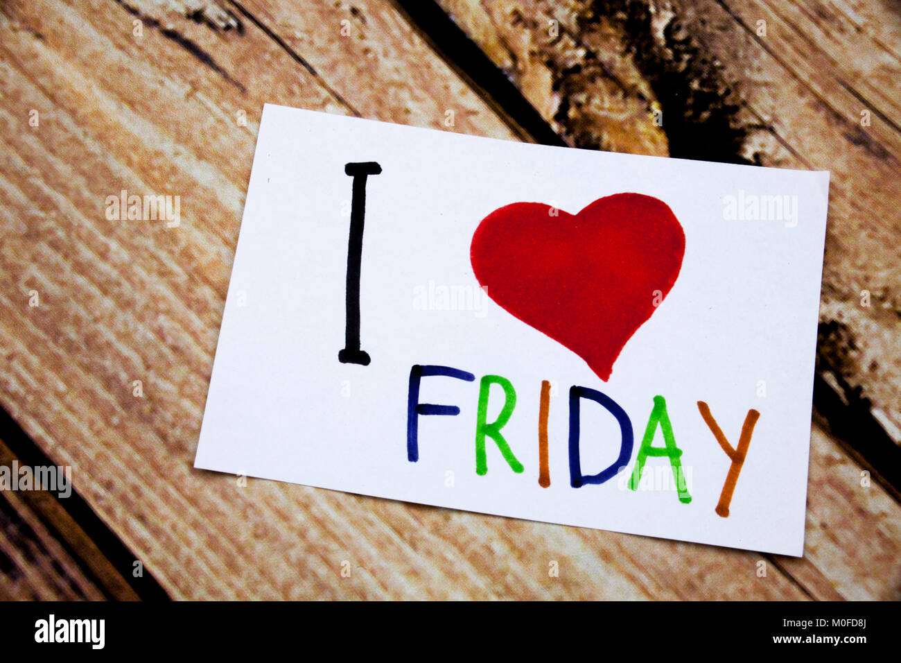 Hand writing text caption inspiration showing I Love Friday concept ...