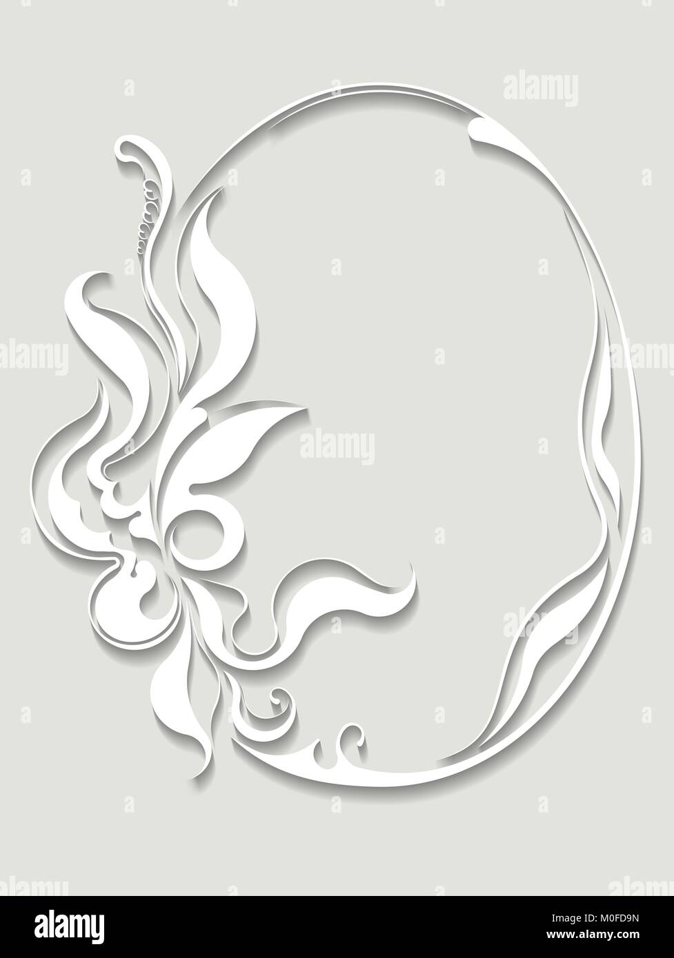 Paper oval frame in cut of paper style Stock Vector Image & Art - Alamy
