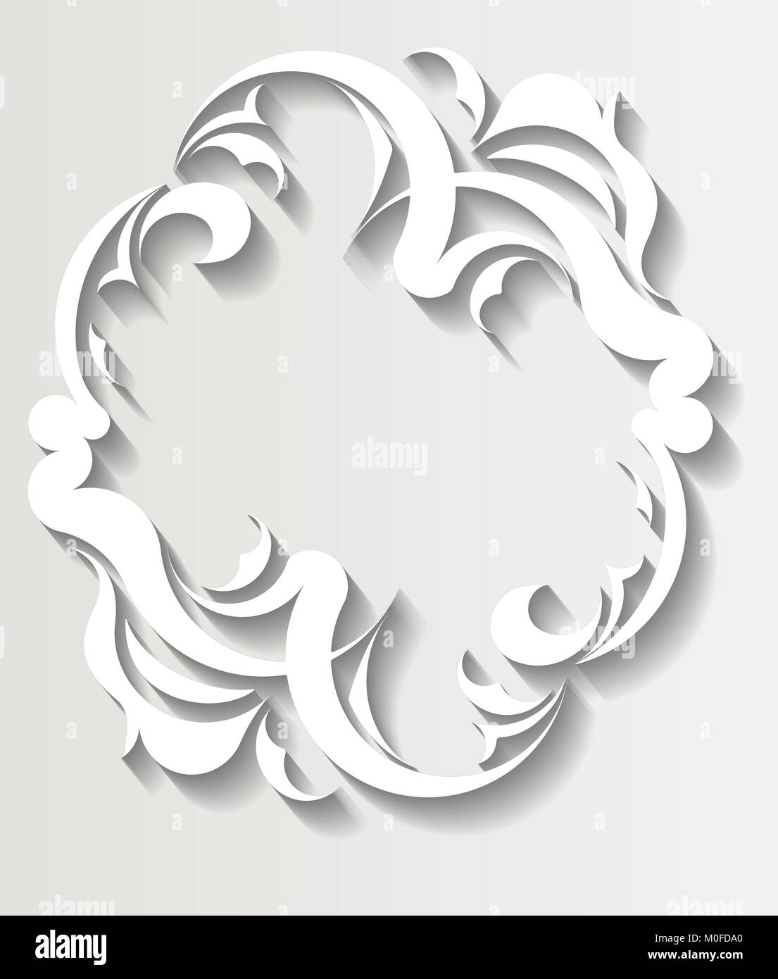Paper oval frame in cut of paper style Stock Vector Image & Art - Alamy