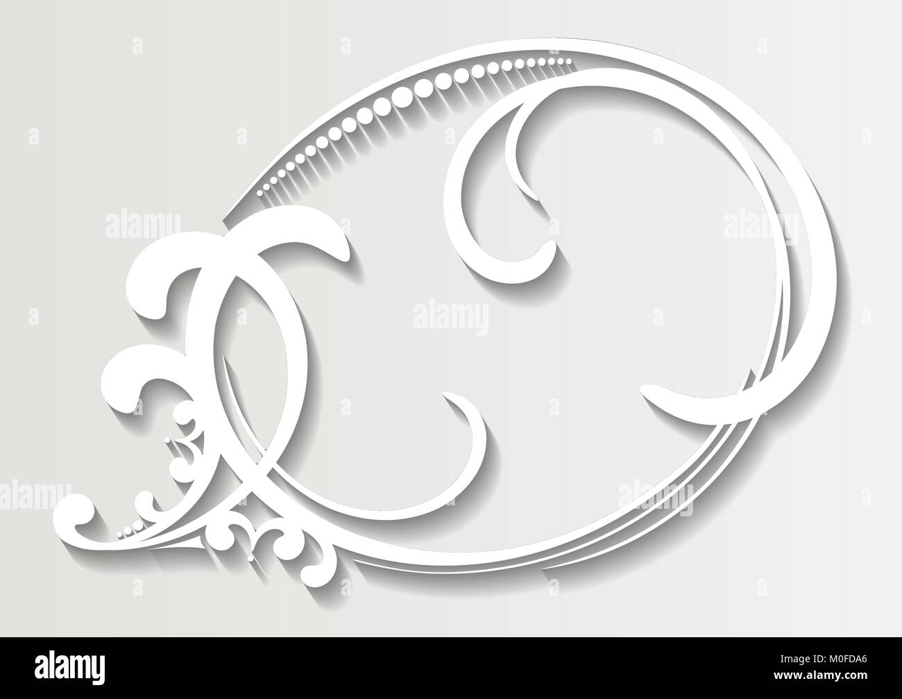 Paper oval frame in cut of paper style Stock Vector Image & Art - Alamy