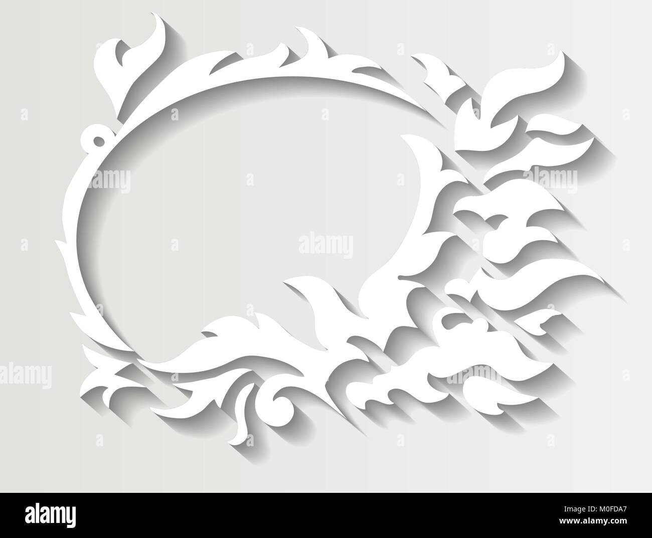 Paper oval frame in cut of paper style Stock Vector Image & Art - Alamy