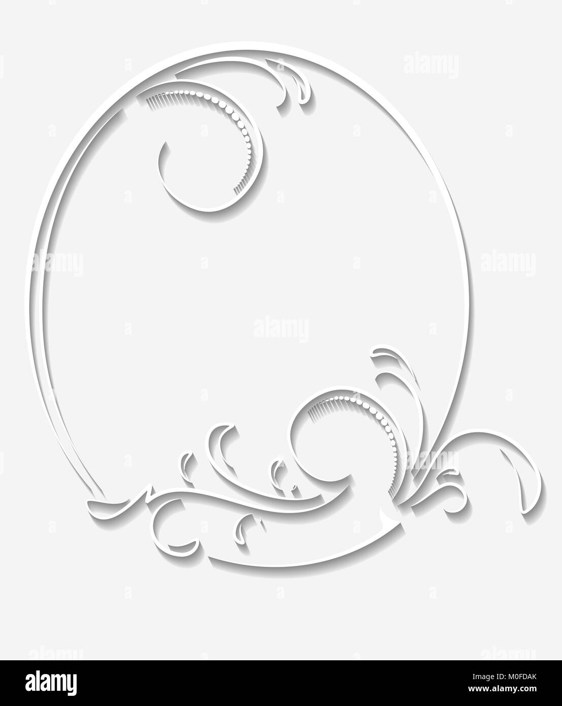 Paper oval frame in cut of paper style Stock Vector Image & Art - Alamy
