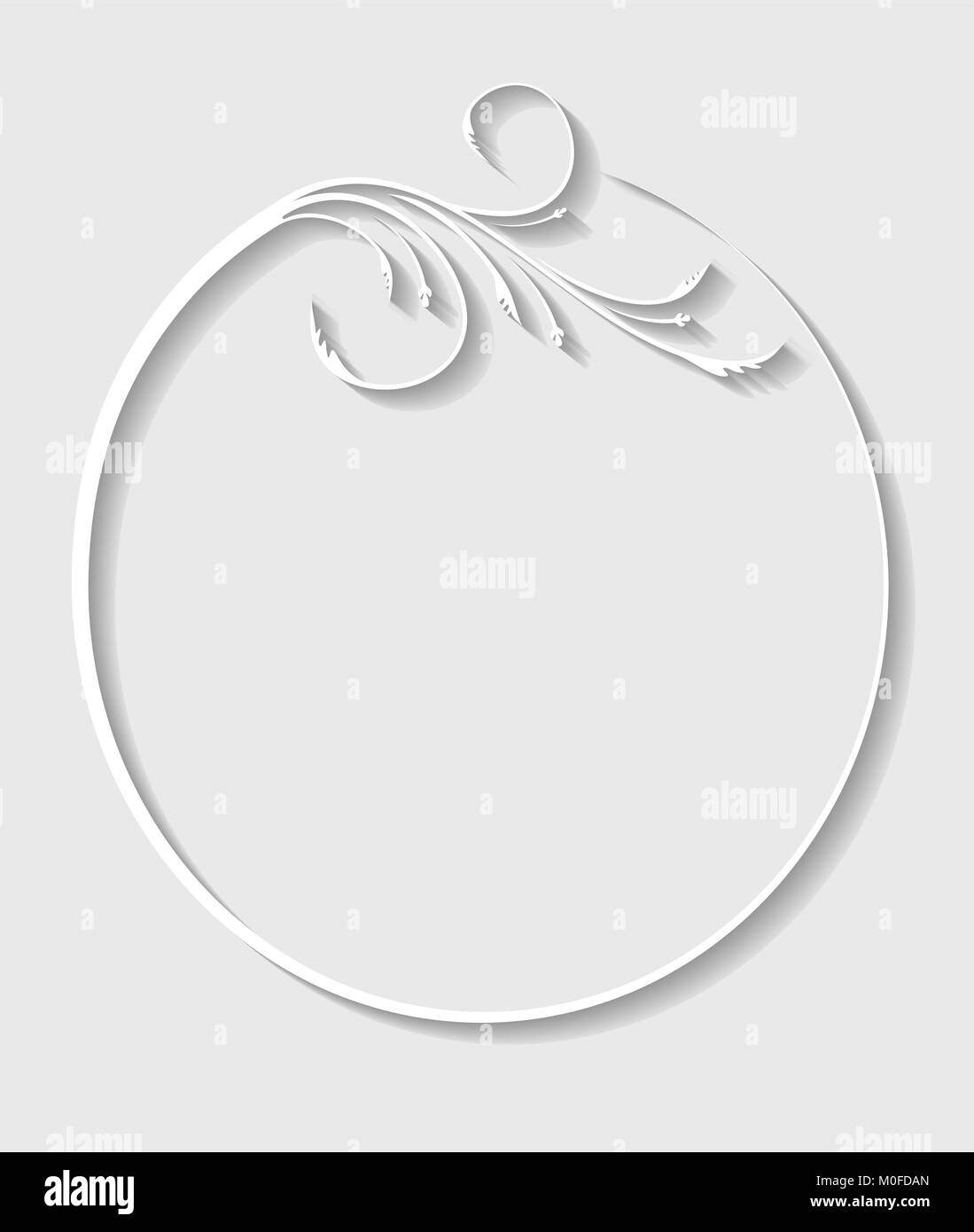 Paper oval frame in cut of paper style Stock Vector Image & Art - Alamy