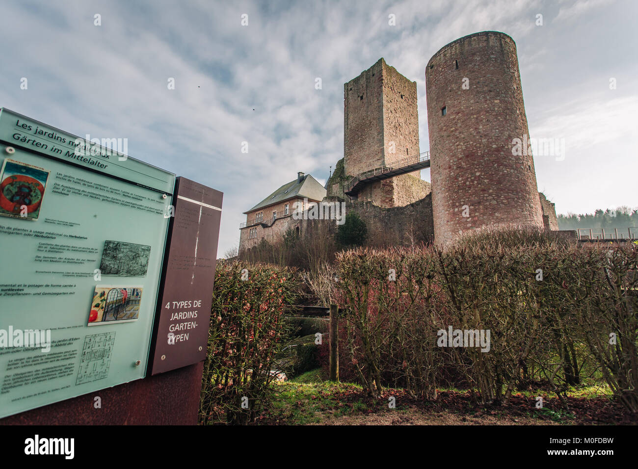 The beautiful castle of Useldange in the north of Luxembourg Stock ...