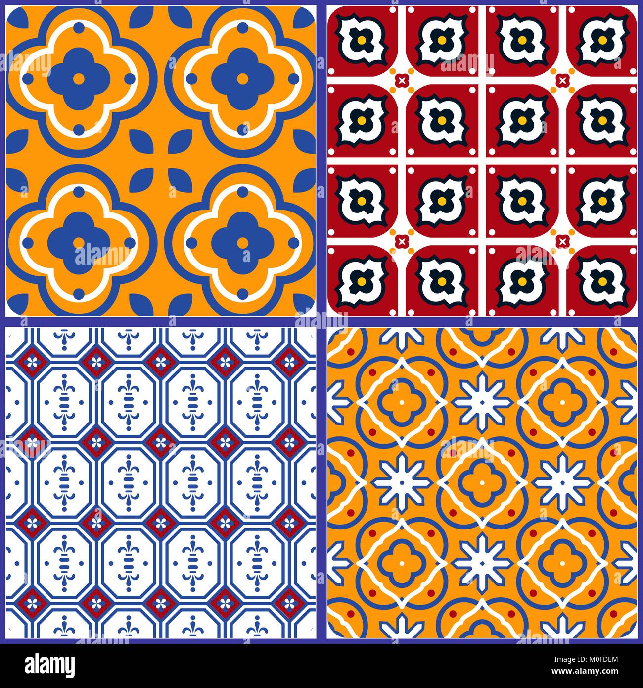 Azulejos blue white ceramic Stock Vector Images - Alamy