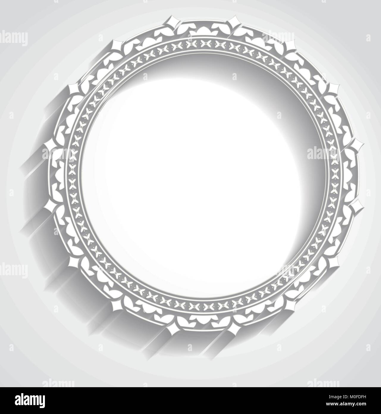 Round frame in cut of paper style Stock Vector Image & Art - Alamy