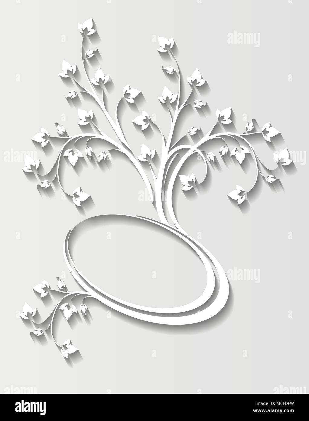 Paper oval frame in cut of paper style Stock Vector Image & Art - Alamy