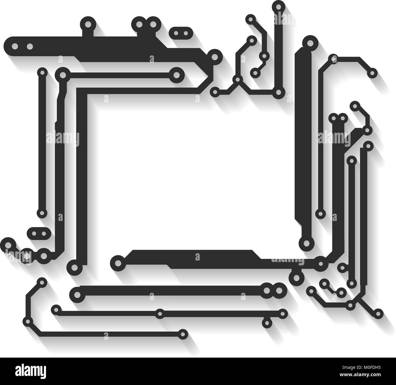 Abstract Vector Frame With Shadow In Pcb Layout Style Stock Vector Image And Art Alamy