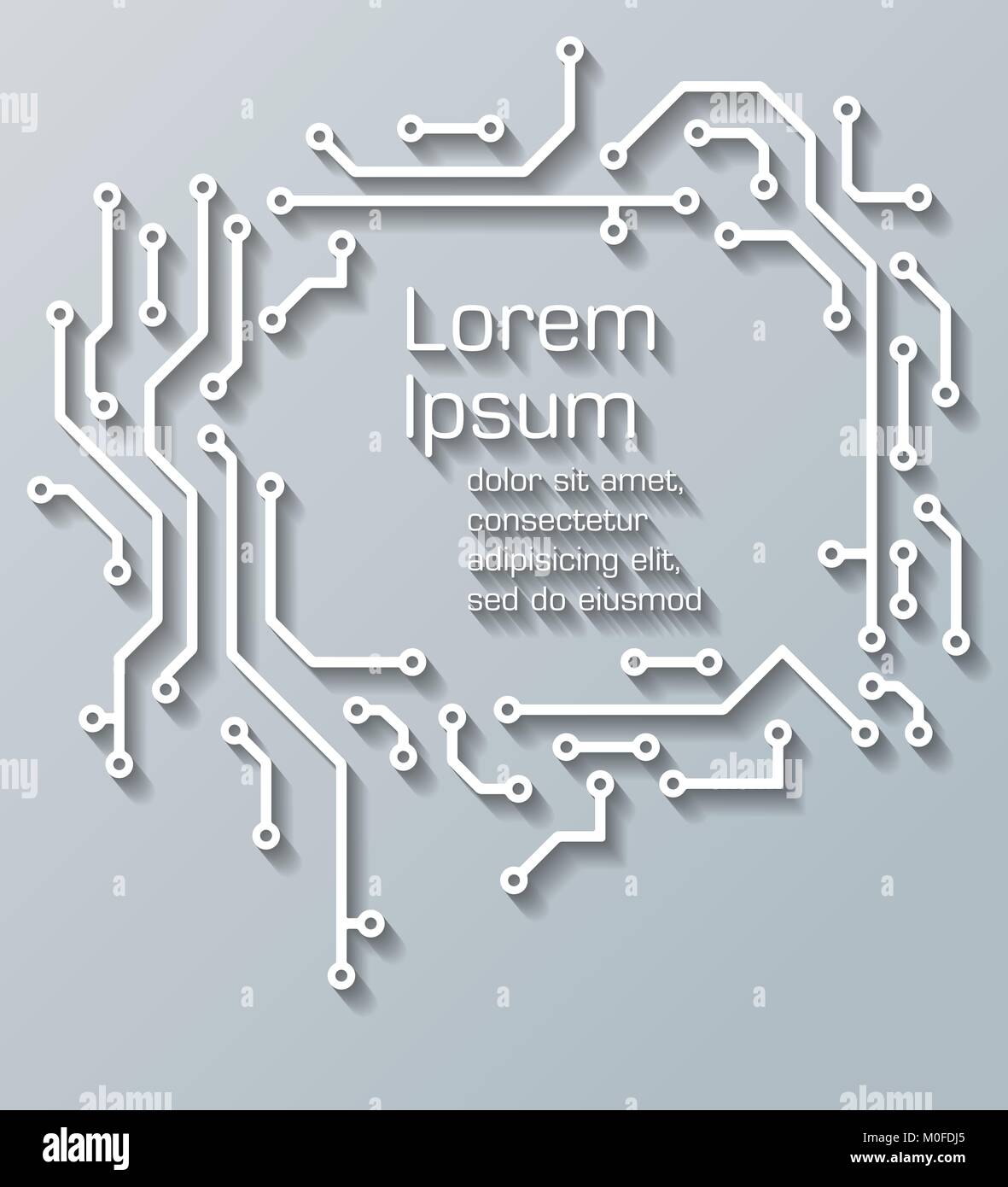 PCB-layout background. Cut of papper style vector illustration Stock ...