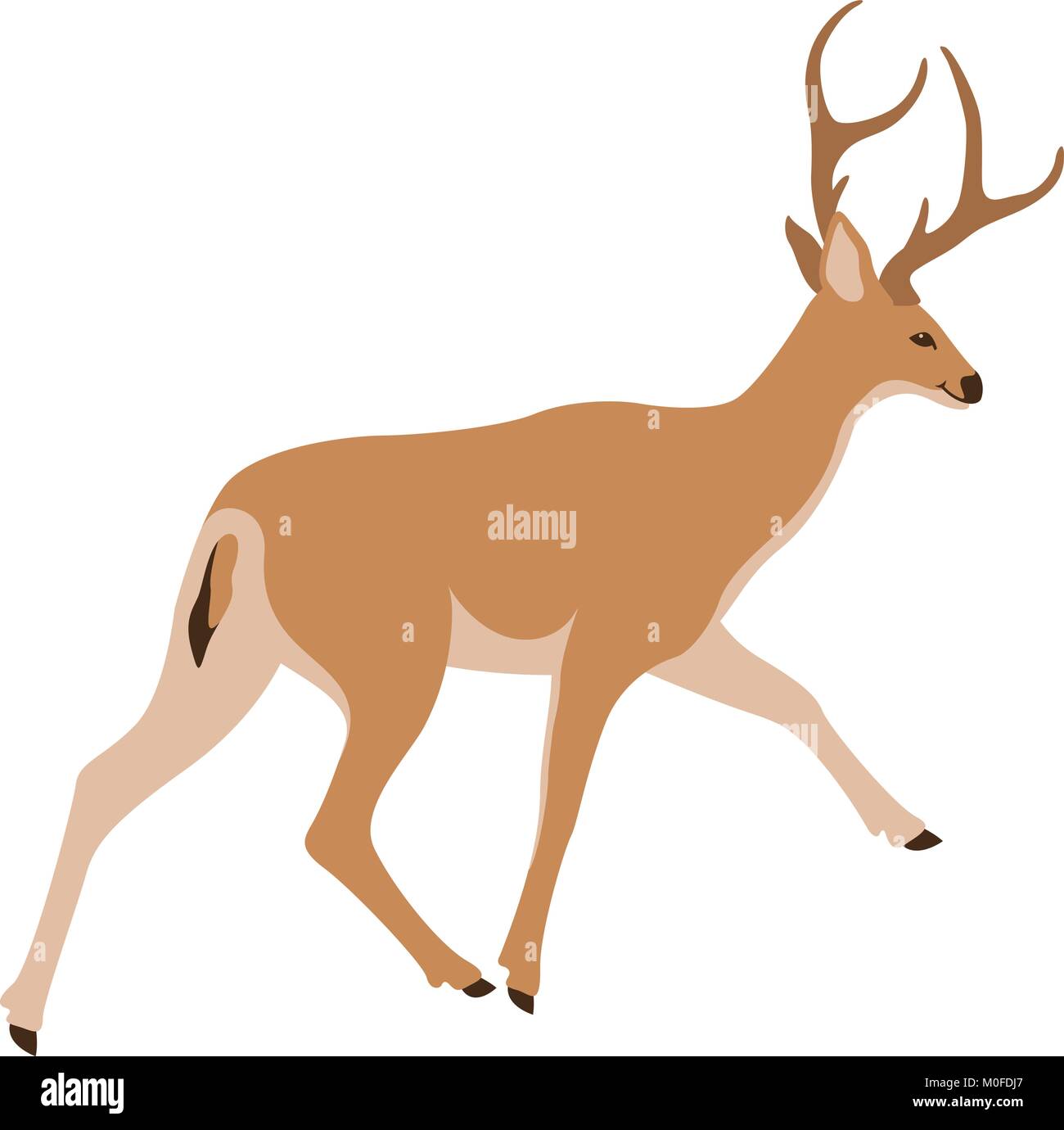 deer vector illustration profile side flat style Stock Vector Image ...