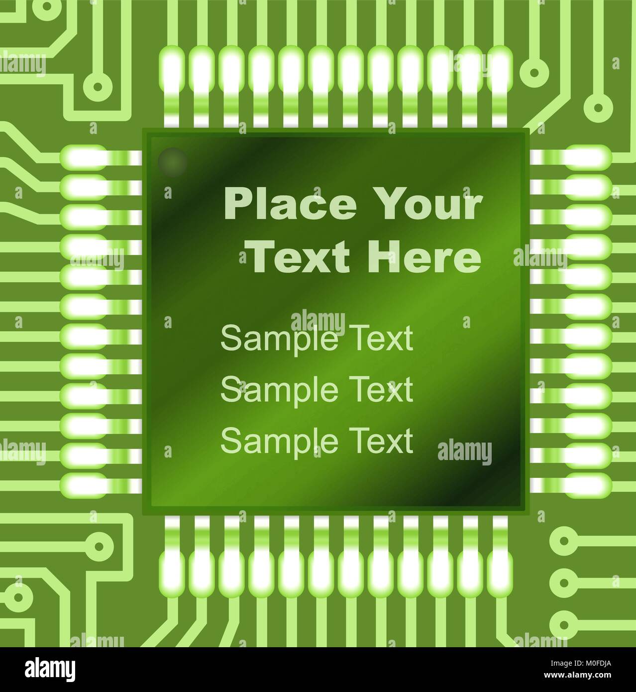 Abstract hi-tech background, circuit board with chip Stock Vector Image ...