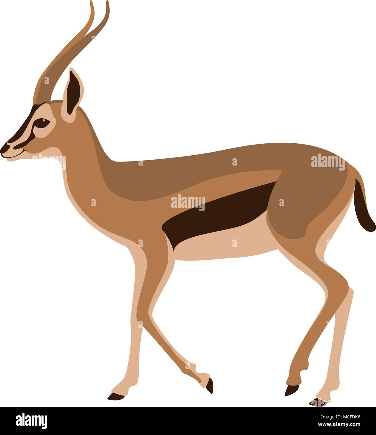 antelope vector illustration profile side flat style Stock Vector Image ...