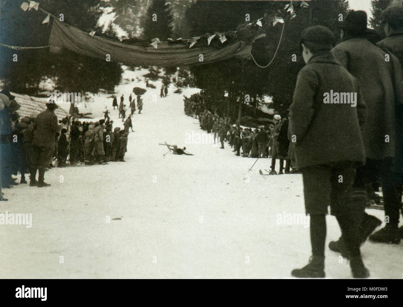 Ski competition at Digola pass near Sappada, Italy (winter 1926 Stock ...