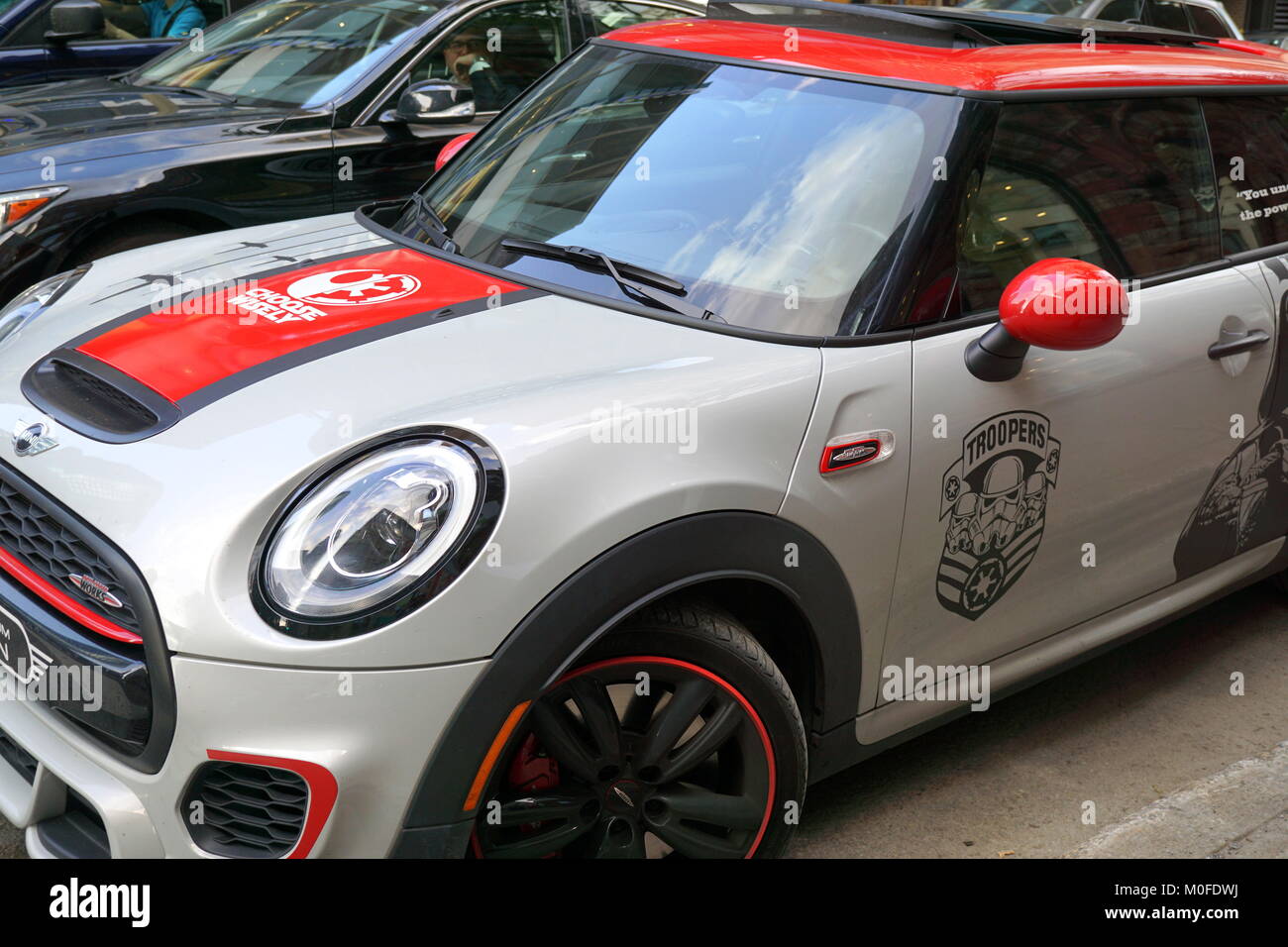 Troopers, red and gray Mini Cooper Stock Photo - Alamy