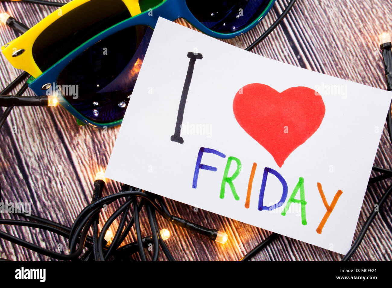 Hand writing text caption inspiration showing I Love Friday concept ...