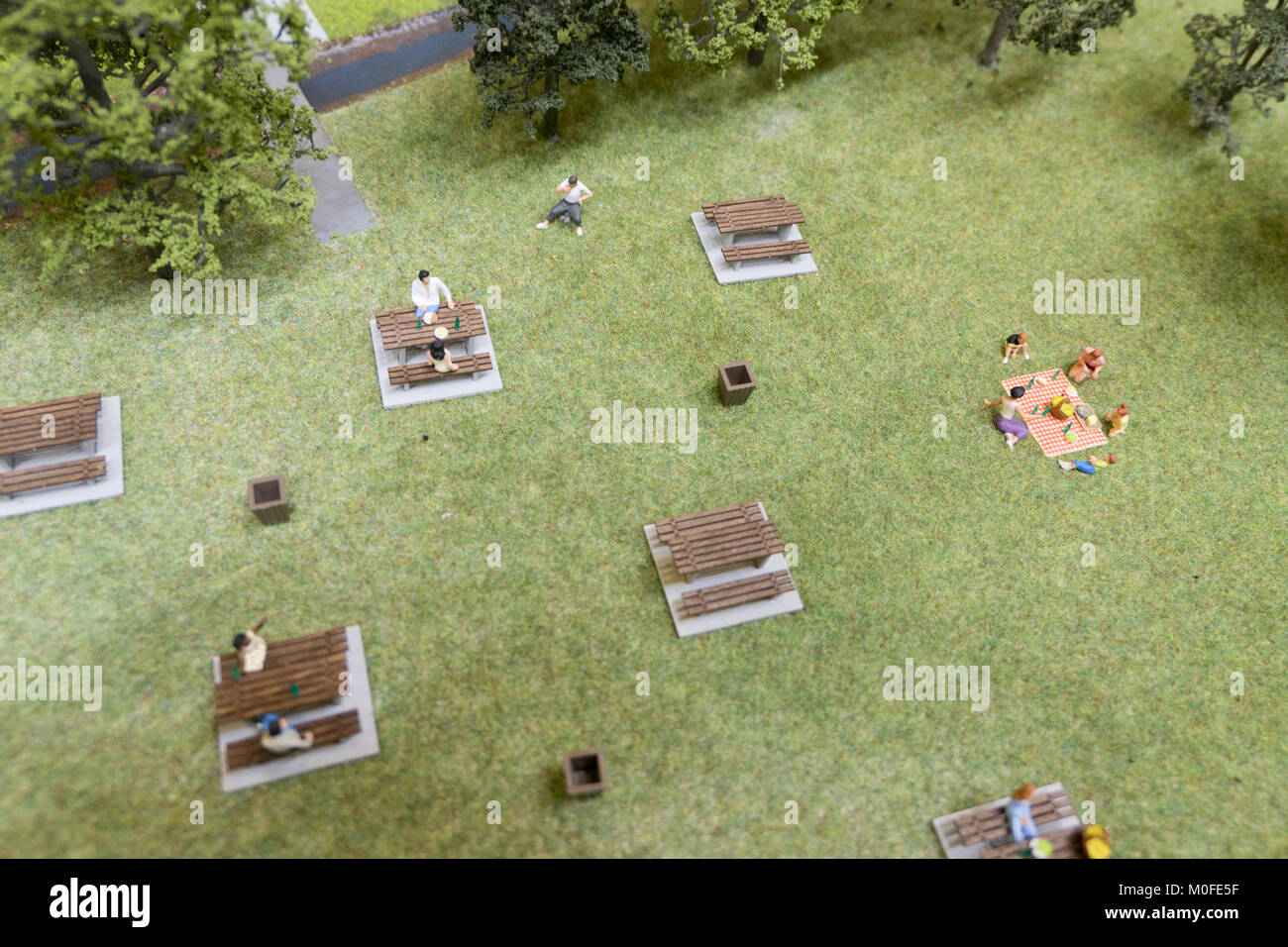 small model figures and park Stock Photo - Alamy
