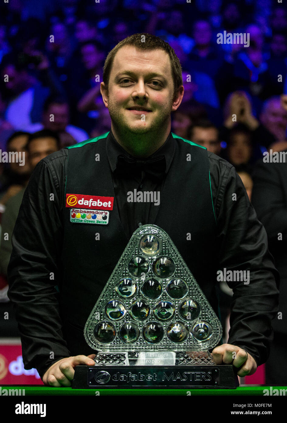 Mark Allen celebrates with the trophy after winning the final during ...