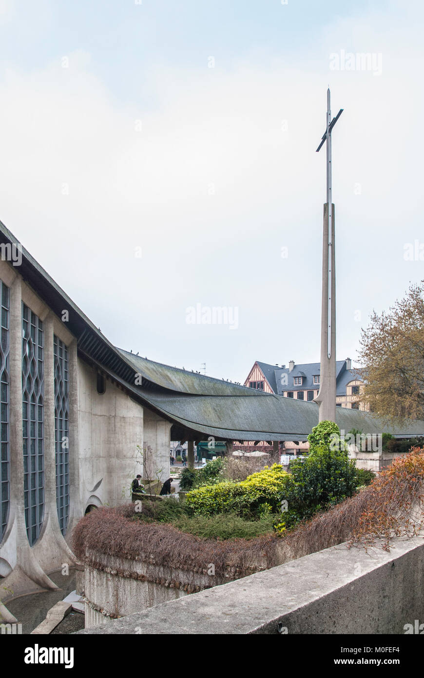 cross that marks the spot where Joan of Arc was burned at the stake in ...