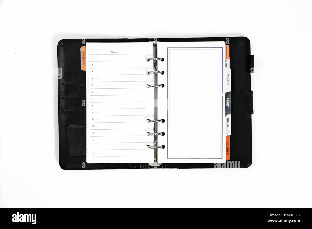 Open diary isolated on white background.flat lay Stock Photo - Alamy