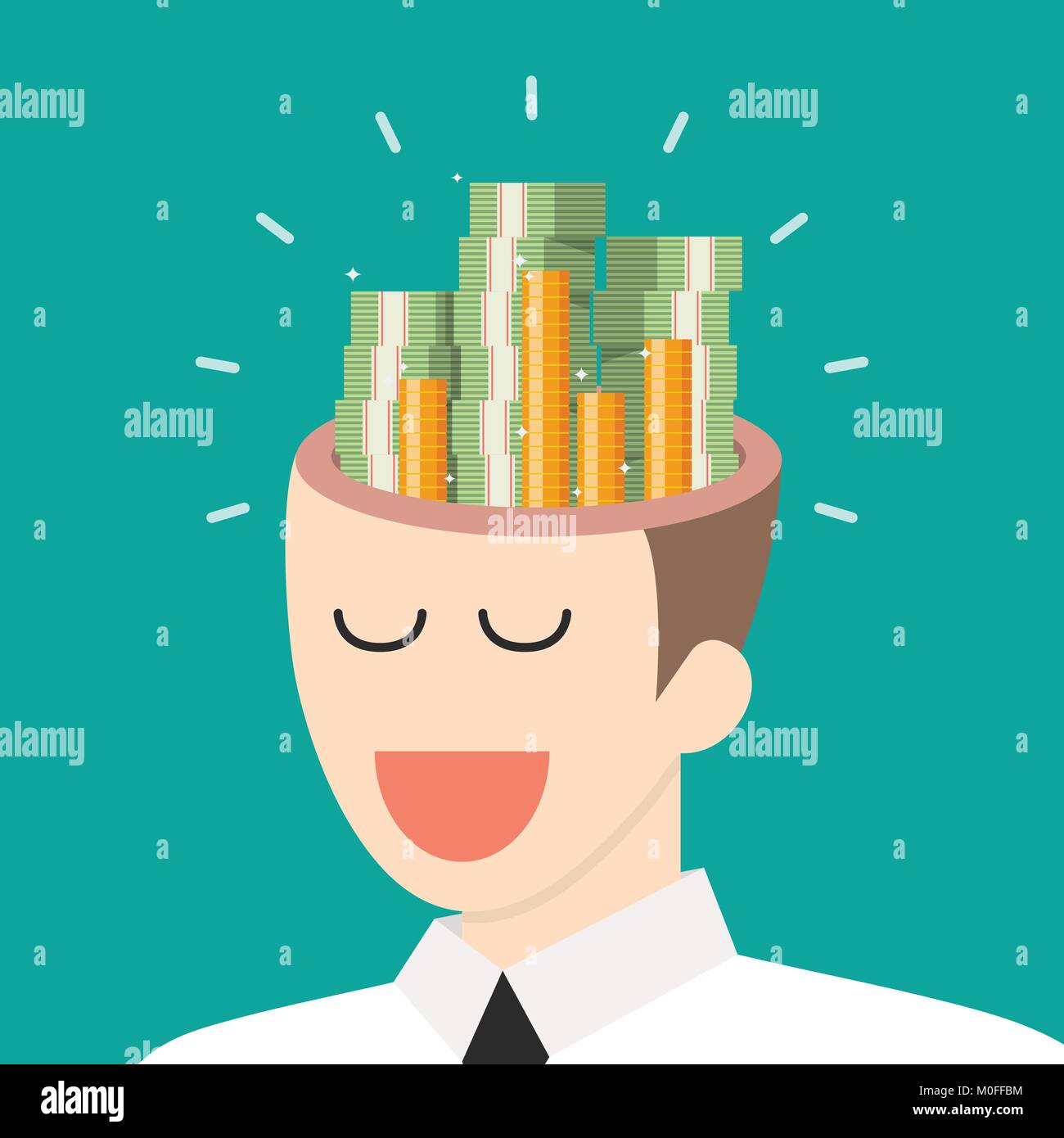 Cartoon illustration man coin head hi-res stock photography and images ...