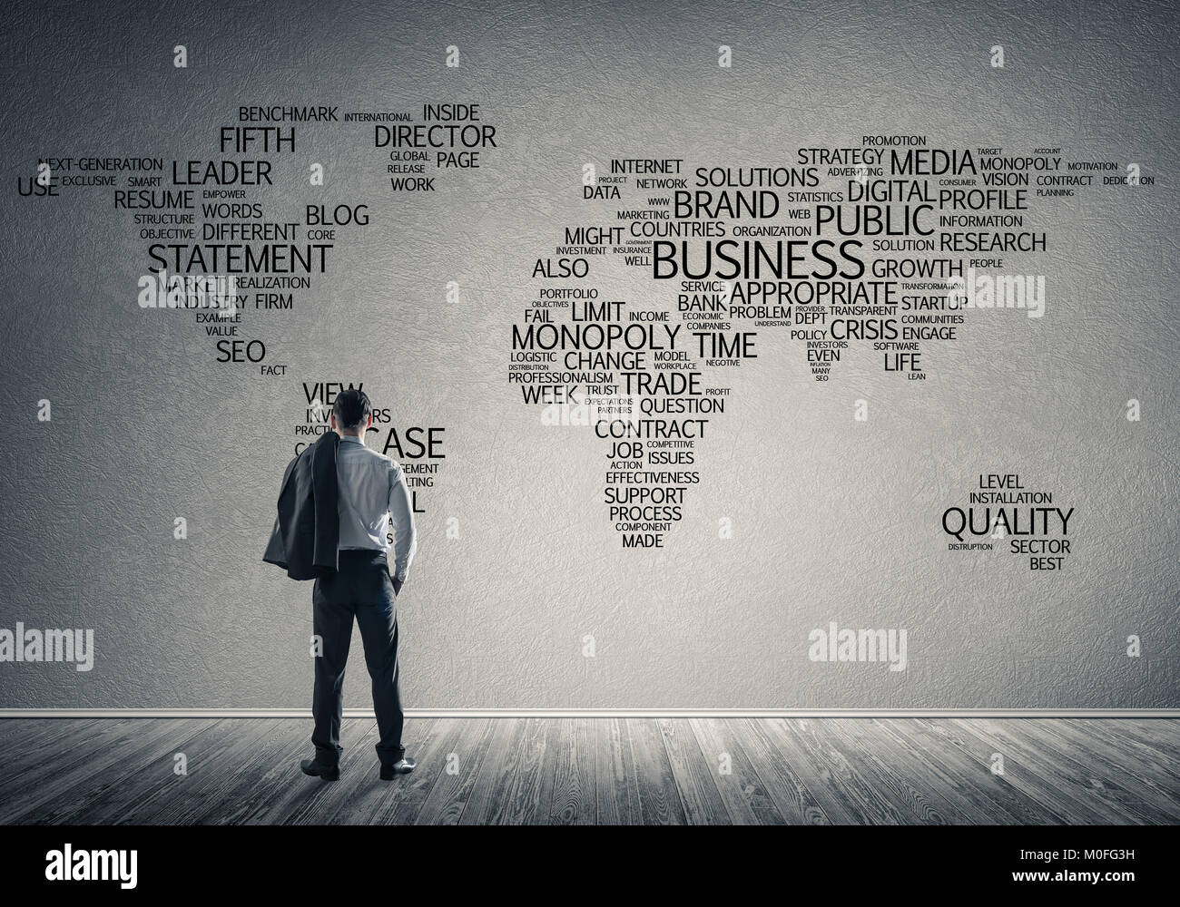 Concept of globalization and networking with business map of bus Stock ...