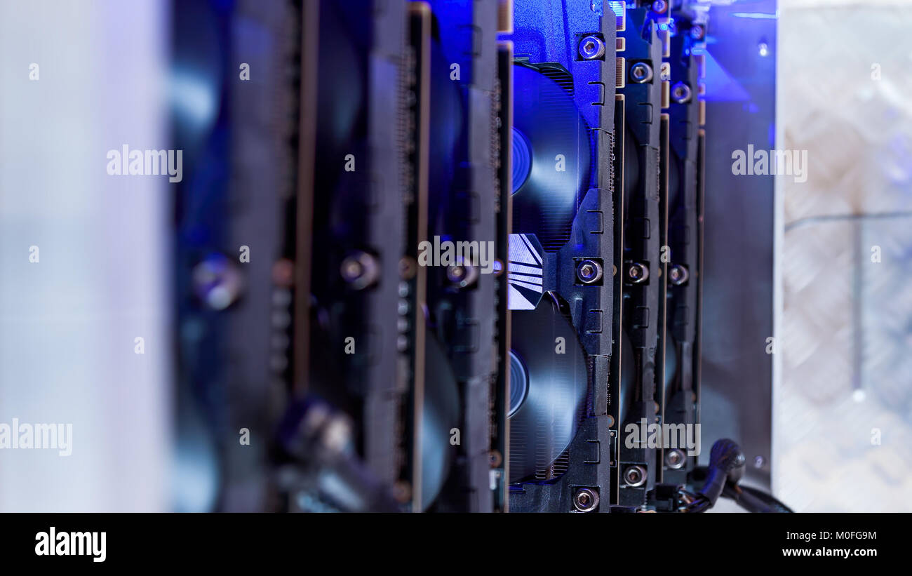 computer graphic cards for crpytocurrency mining Stock Photo - Alamy
