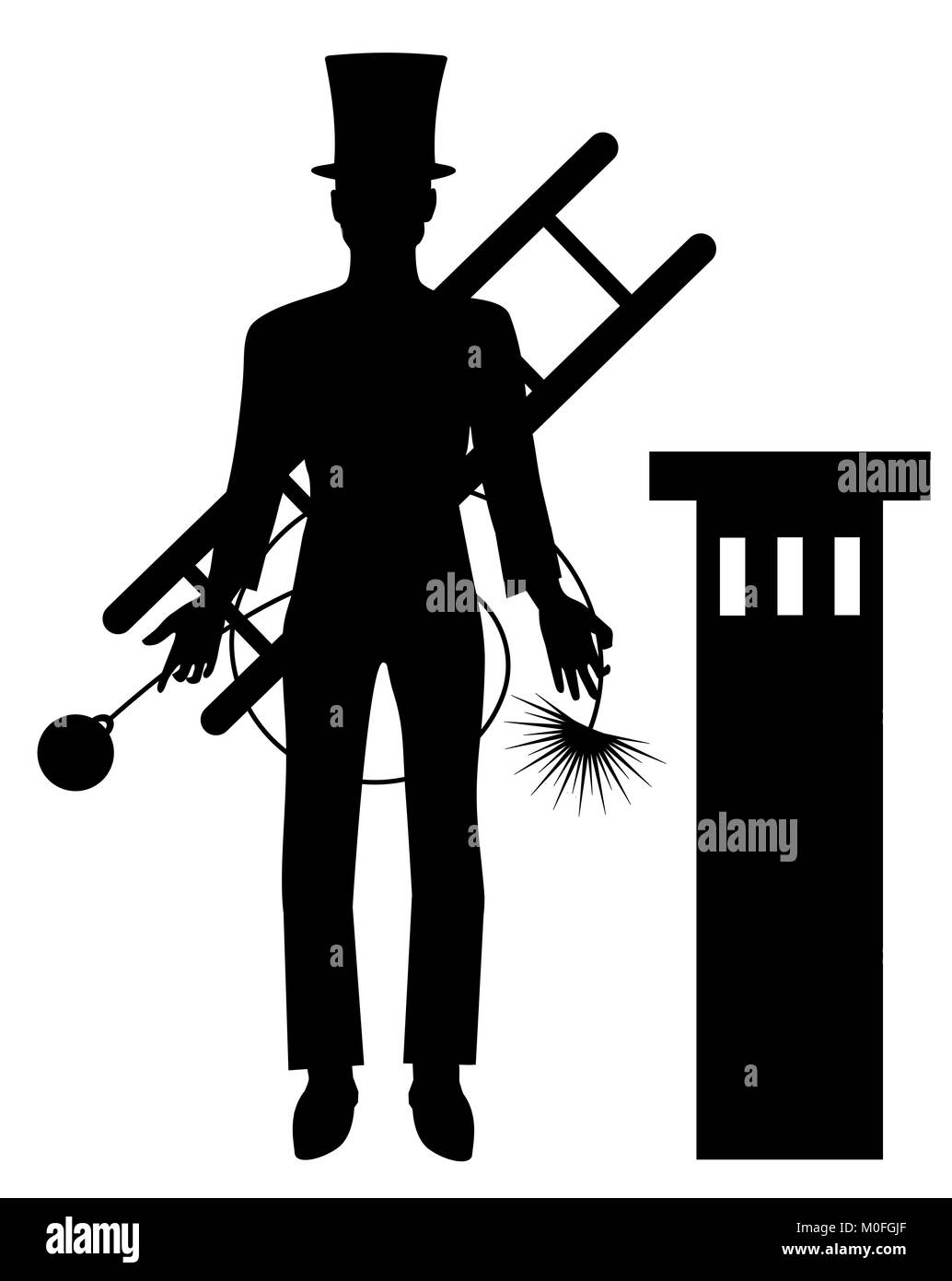 Chimney sweep silhouette Black and White Stock Photos & Images - Alamy