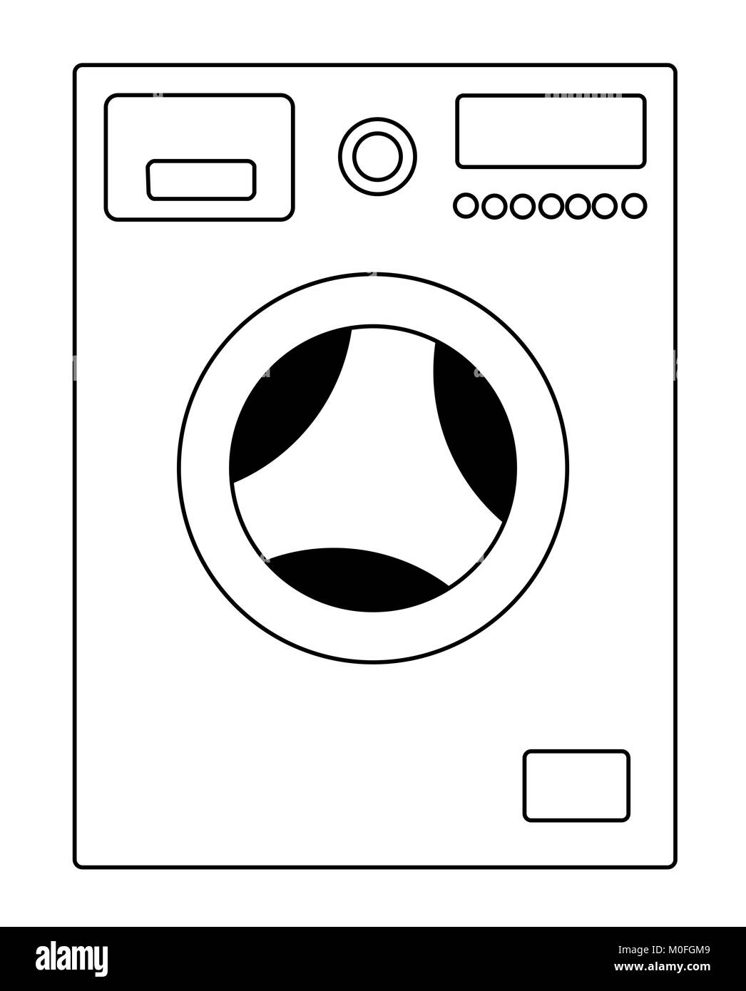 Front loading washing machine Black and White Stock Photos & Images - Alamy
