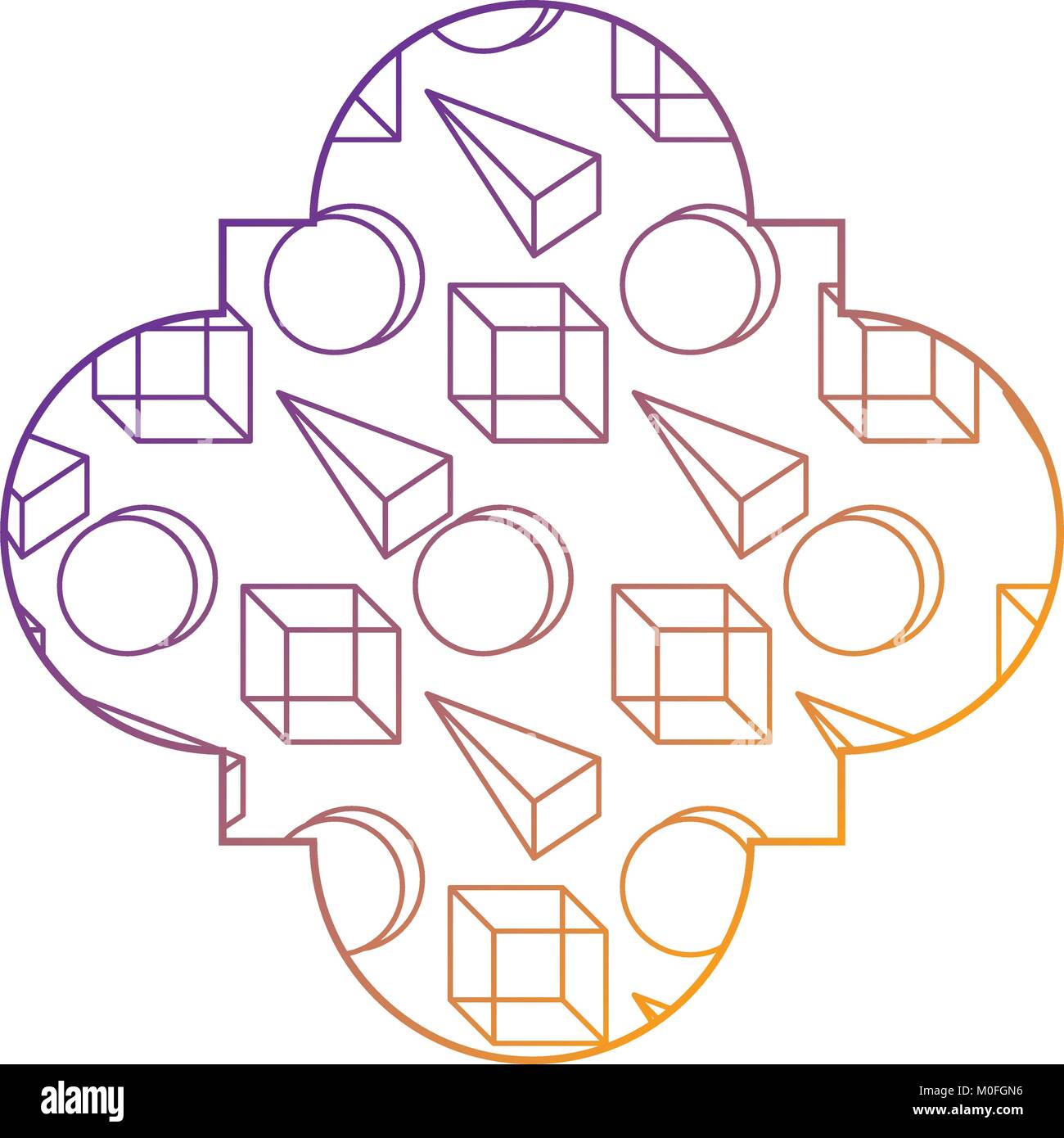 seamless pattern label shape with geometric memphis style Stock Vector ...