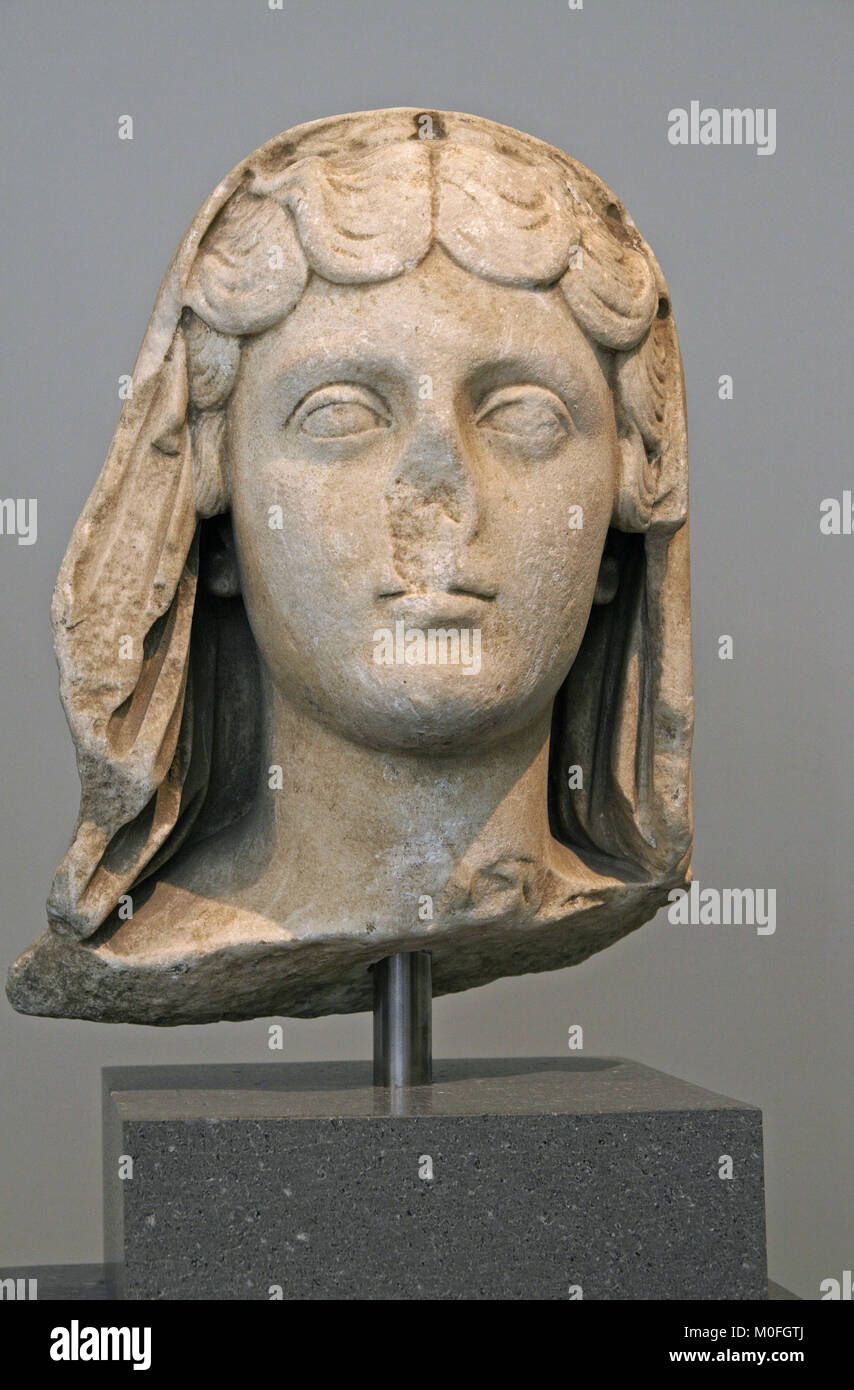 Marble portrait of Empress Faustina the younger, wife of Marcus ...