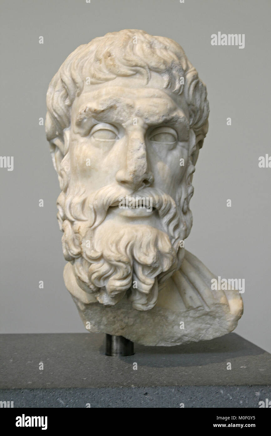 Marble head of Epikouros Roman 2nd century AD, The Metropolitan Museum ...