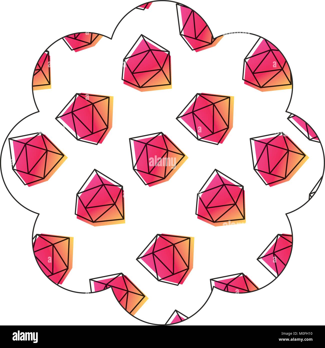 badge flower shape with memphis pattern design Stock Vector Image & Art ...