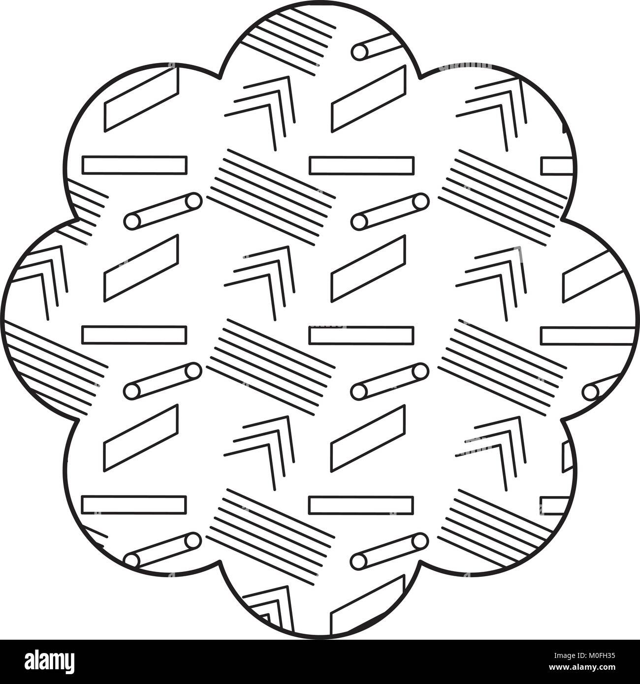 badge flower shape with memphis pattern design Stock Vector Image & Art ...