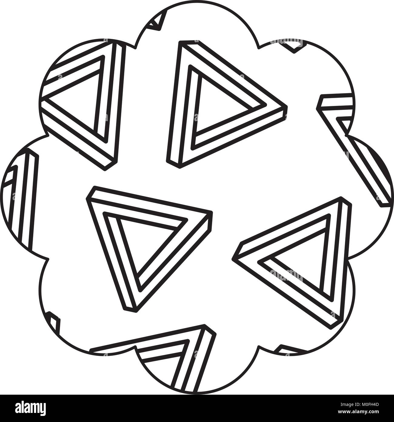 badge flower shape with memphis pattern design Stock Vector Image & Art ...
