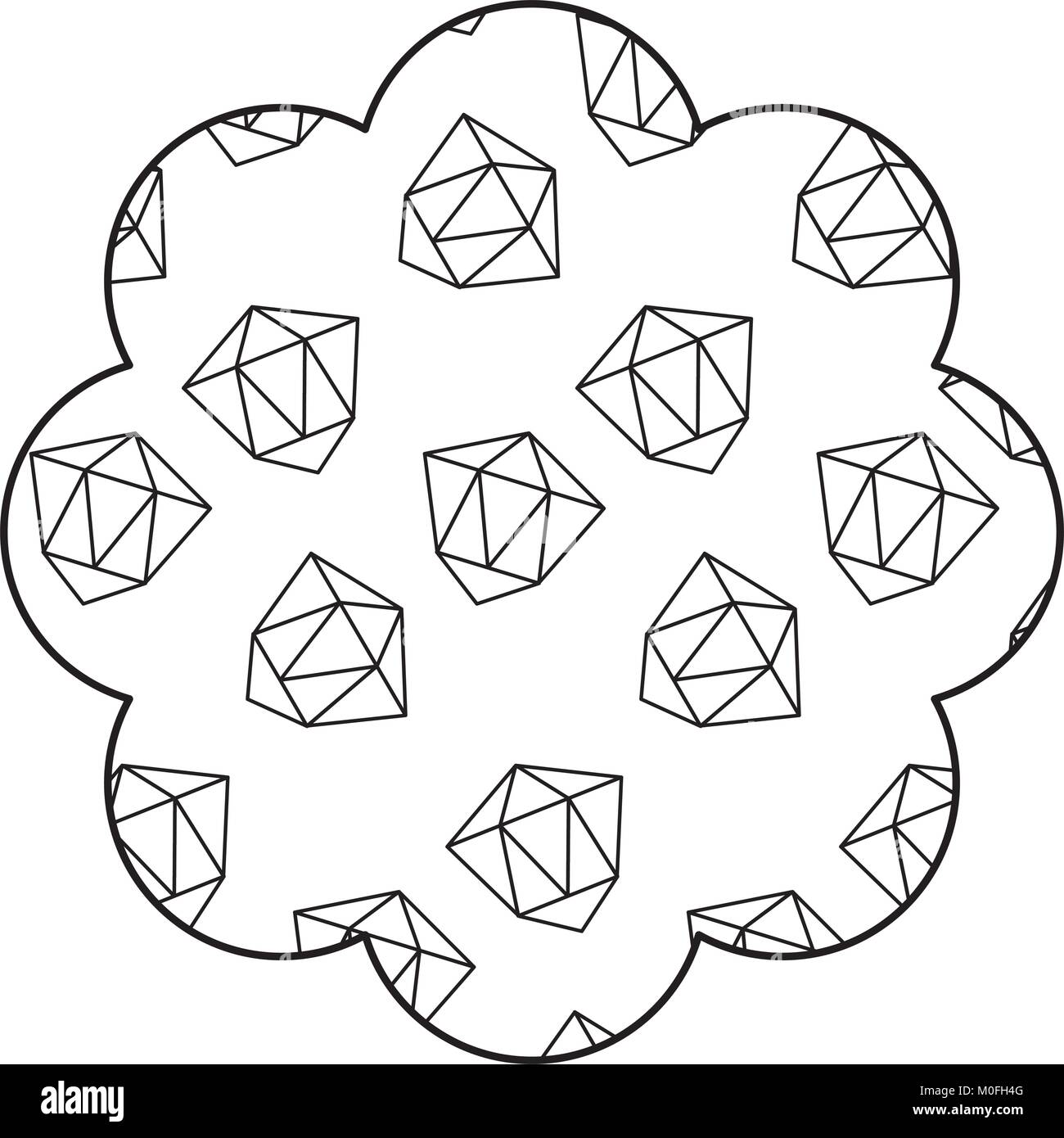 badge flower shape with memphis pattern design Stock Vector Image & Art ...