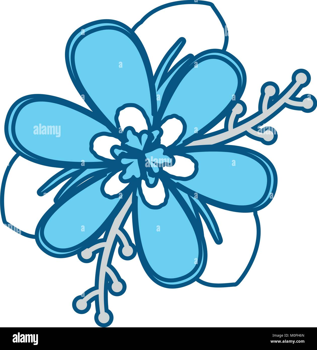 blue and white flower design vector illustratio Stock Vector Image ...