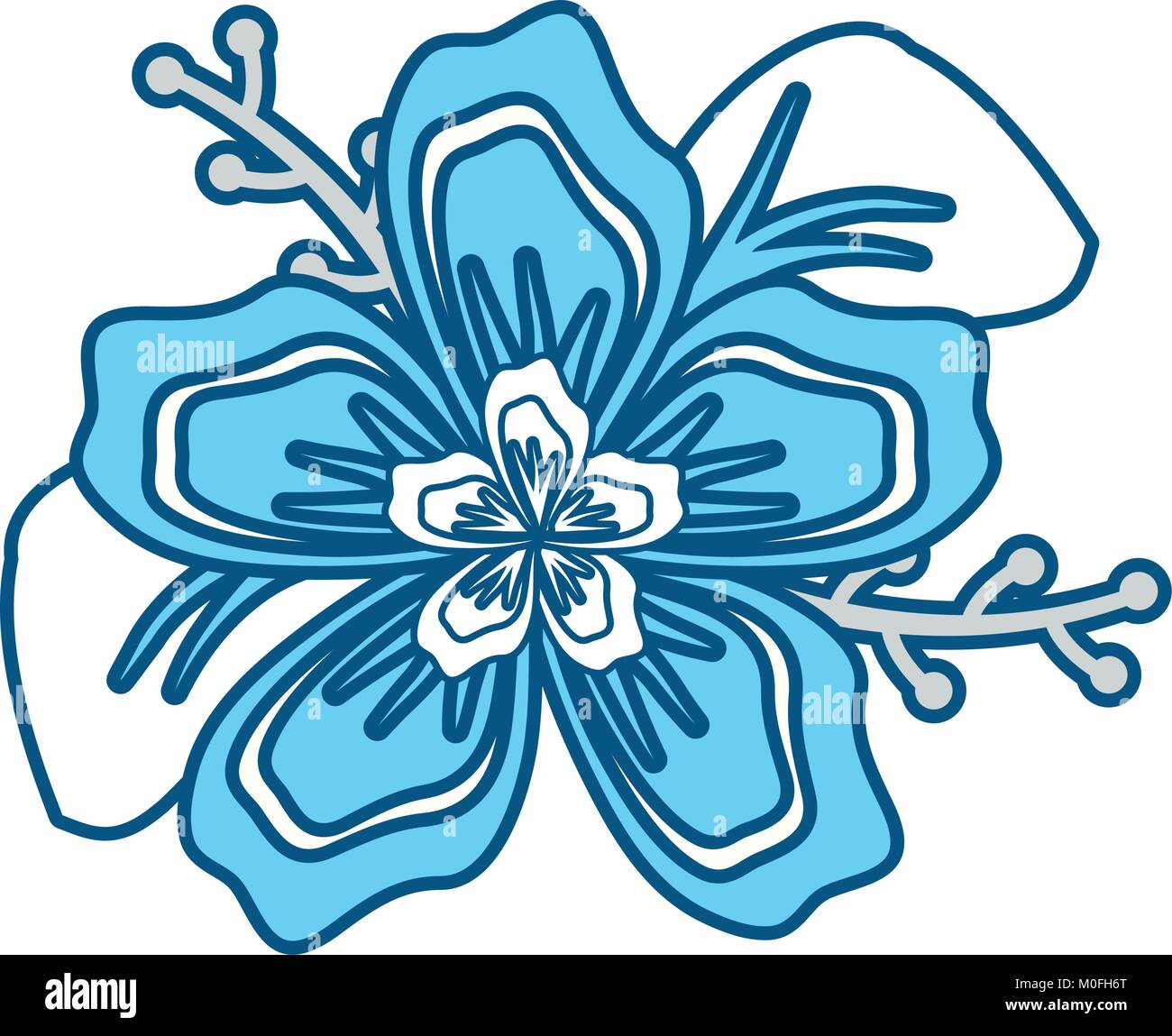blue flower with leaves design Stock Vector Image & Art - Alamy