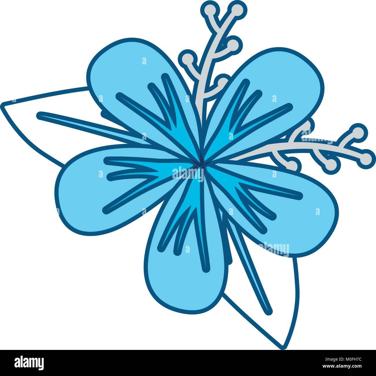 blue flower with leaves design Stock Vector Image & Art - Alamy