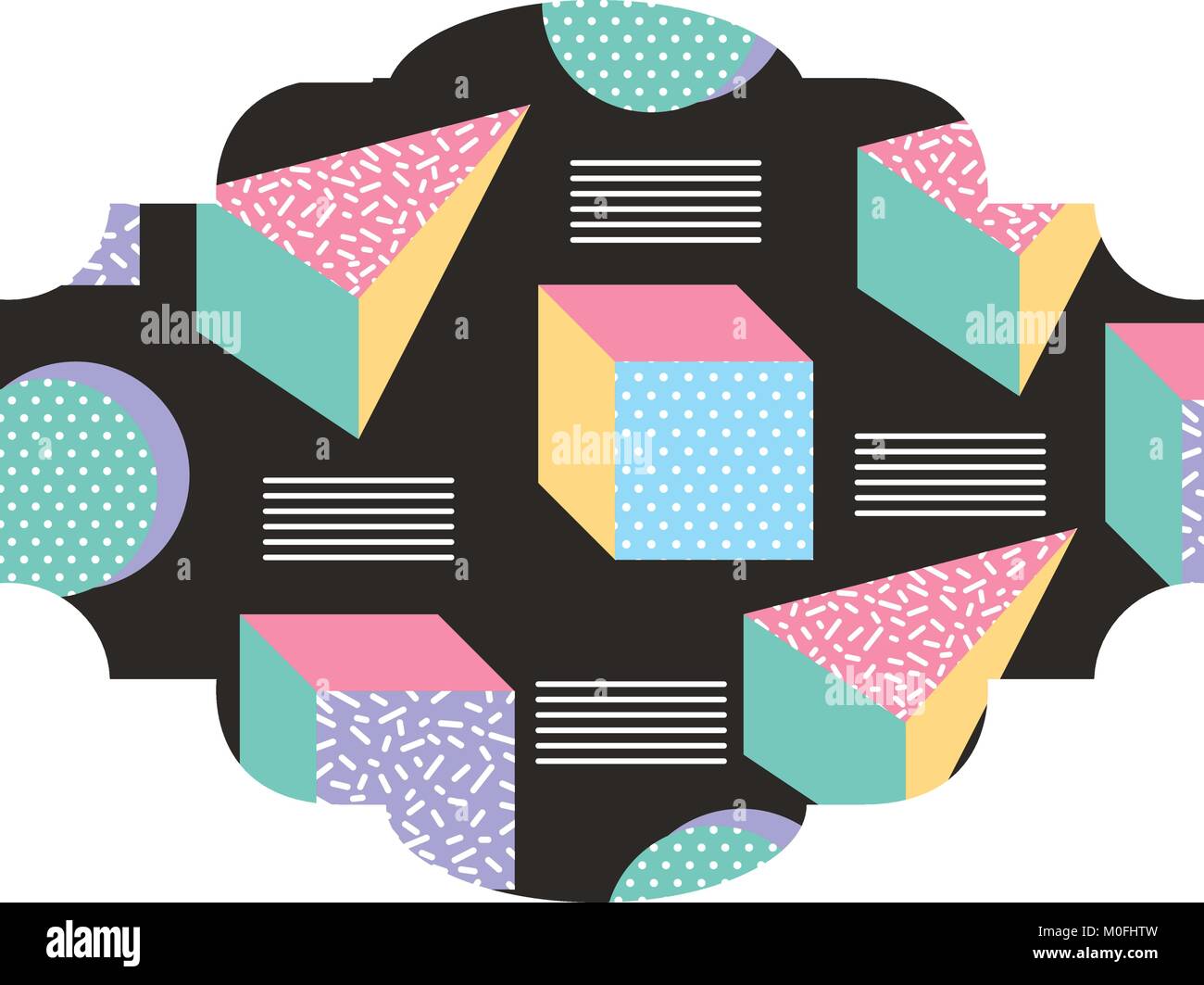 label memphis geometric figures abstract design Stock Vector Image ...