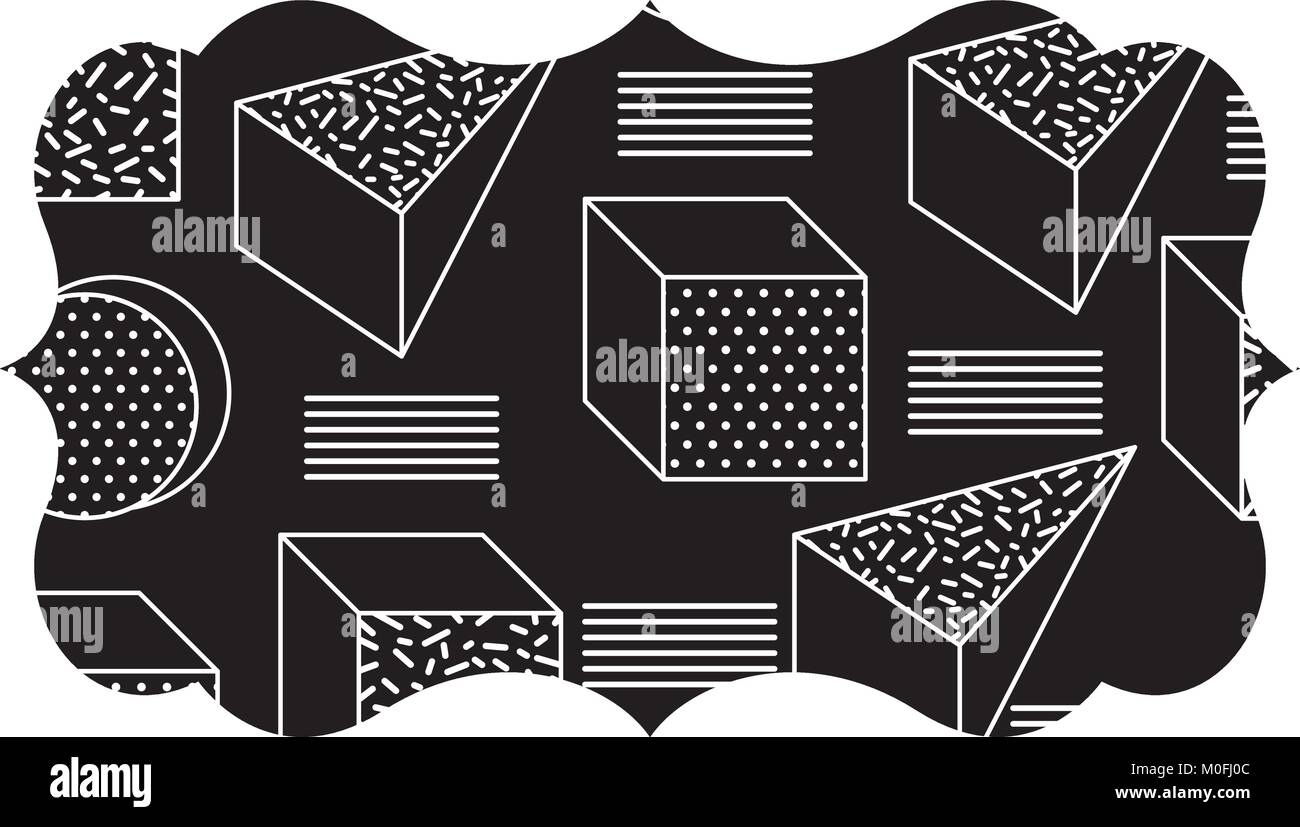 label with memphis pattern geometric texture design Stock Vector Image ...